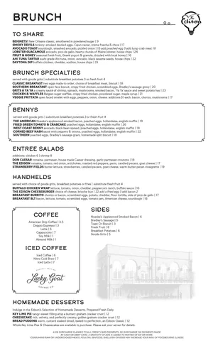 Brunch Menu — The Edison Restaurant