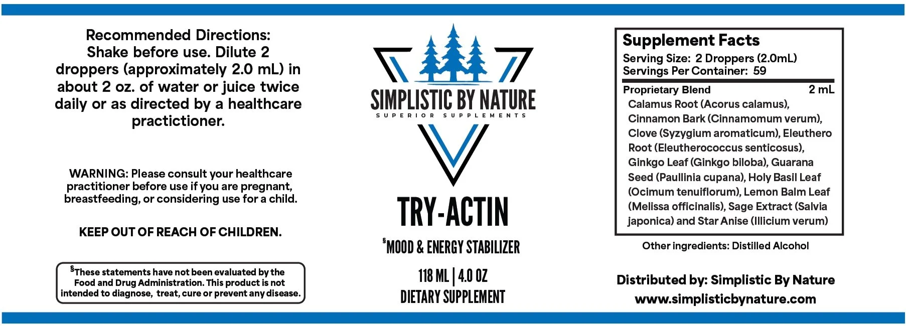 Try-Actin Tincture — Simplistic By Nature