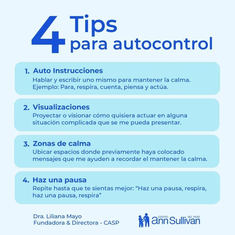 Tips de aprendizaje: "4 tips para autocontrol" | Centro Ann Sullivan ...