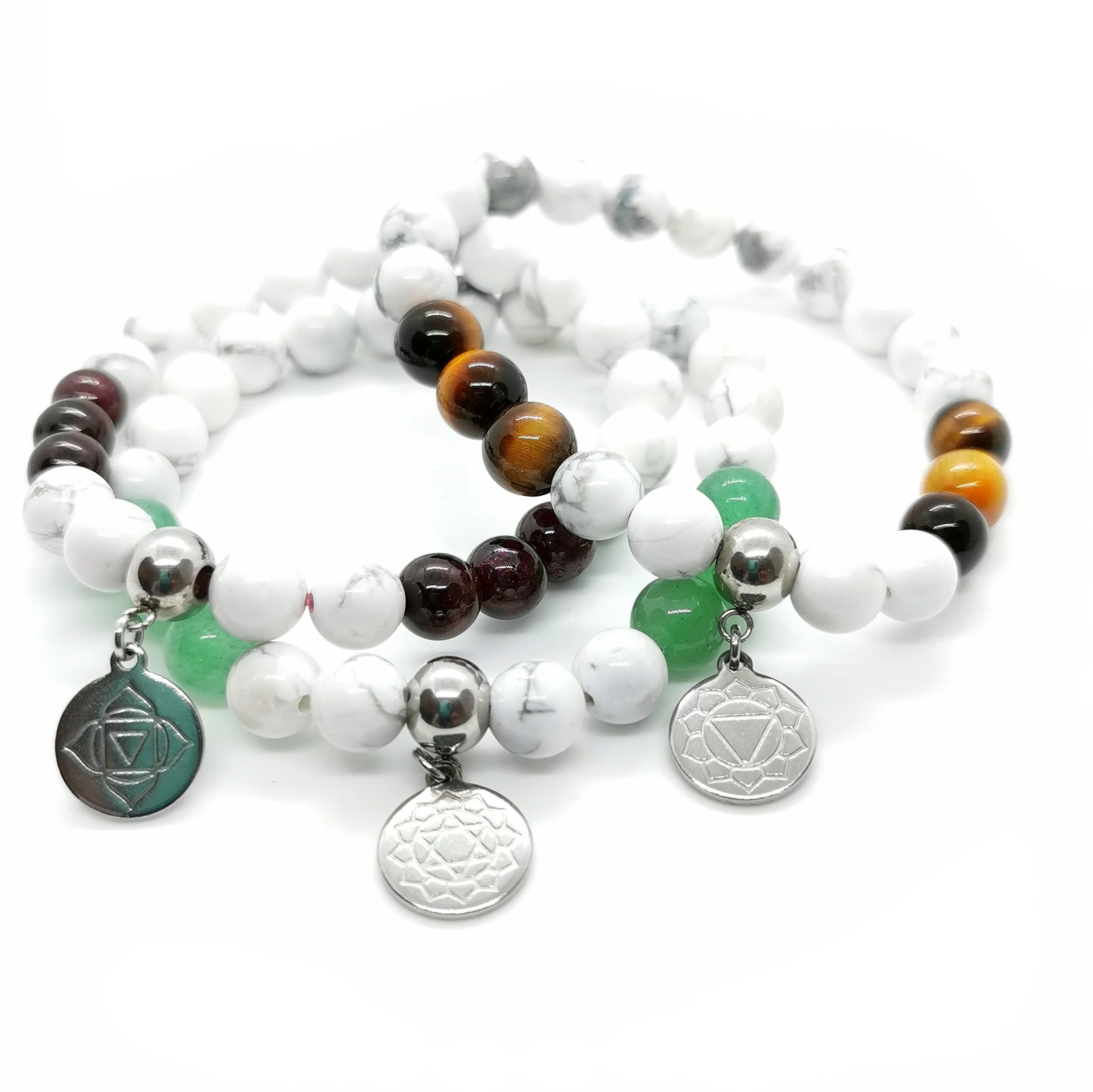 Matt Black Tourmaline and Malachite Panther Bracelet — Funky Posh