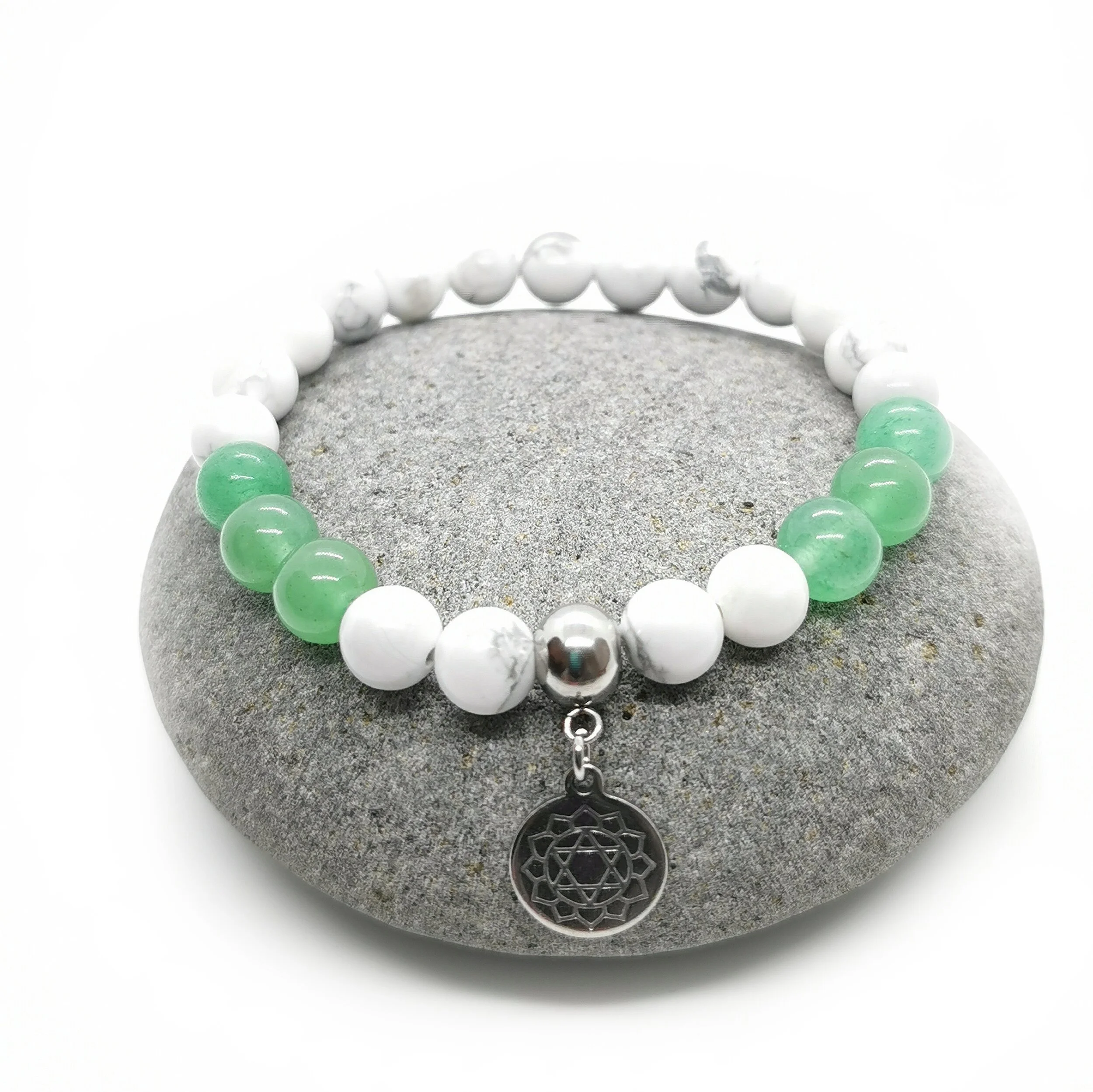 Matt Black Tourmaline and Malachite Panther Bracelet — Funky Posh