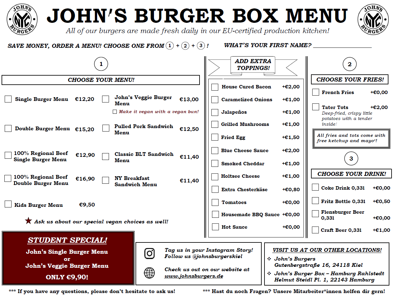 Blücherplatz — John's Burgers Blücherplatz — John's Burgers