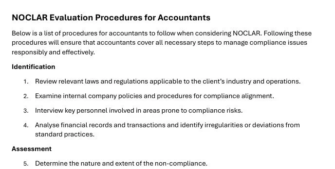 NOCLAR Procedures for Accountants: A Comprehensive Guide — Accounting ...
