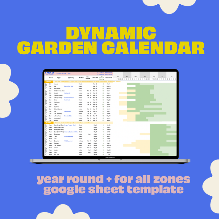 Dynamic Garden Calendar For All Zones - Easy-To-Use Google Sheets ...