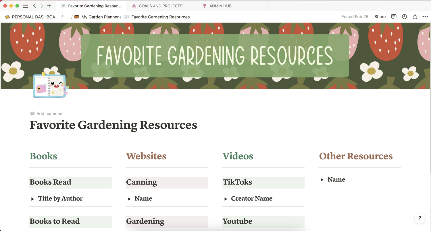 Notion Template Ideas: My Garden Planner for Notion — jillianferraro.com