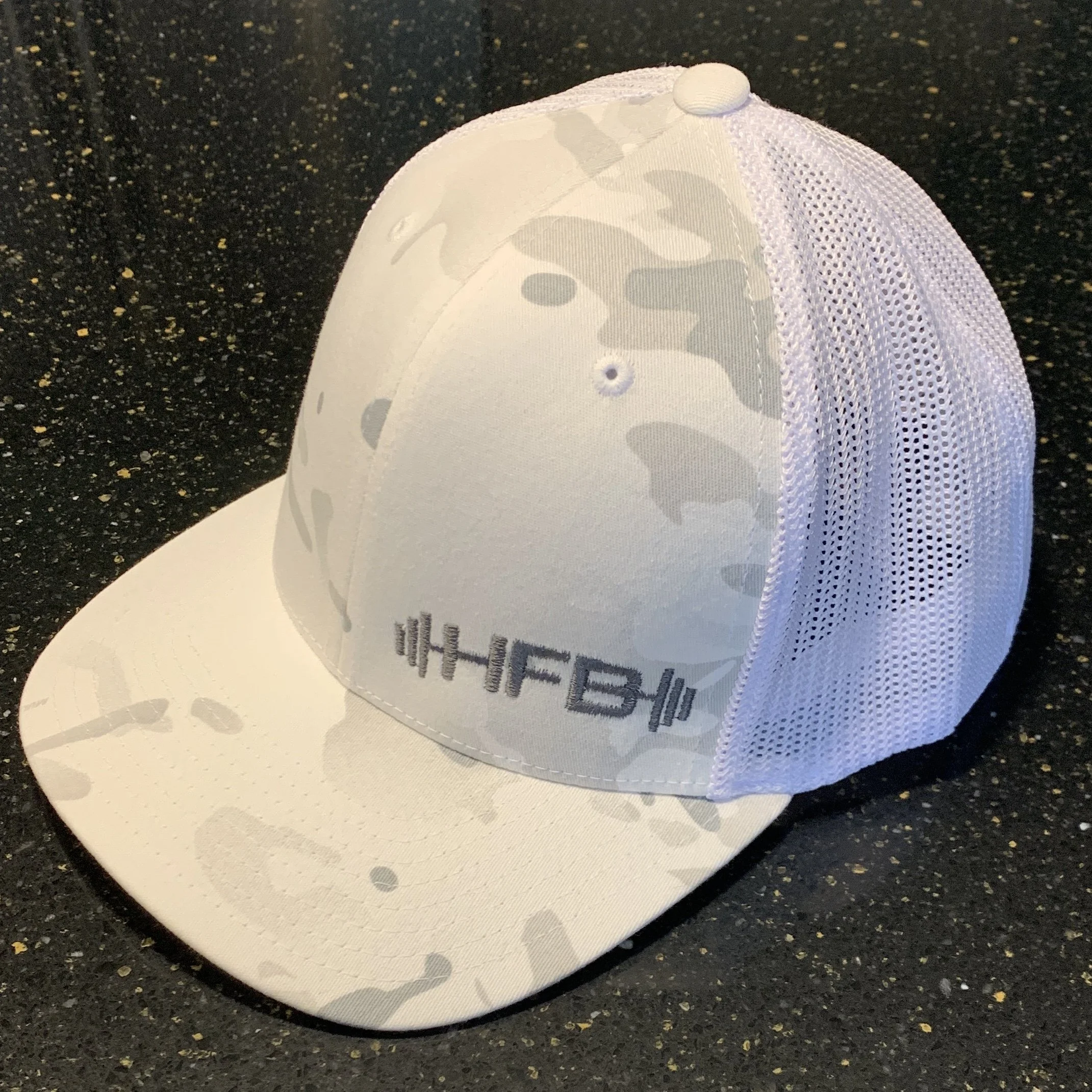 Huck Finn Barbell White Vinyl Decal — Huck Finn Barbell