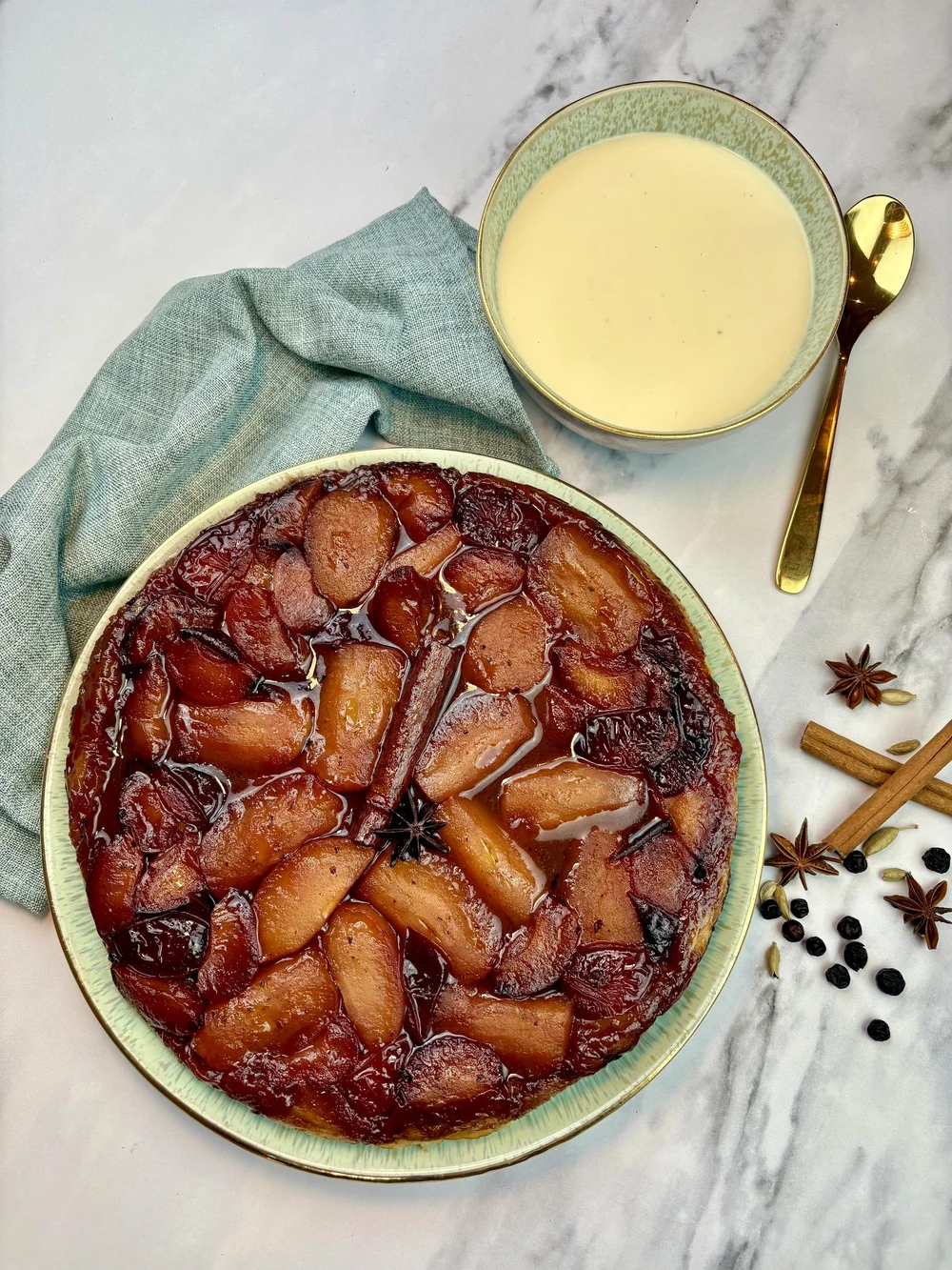 Food by Bethany-Apple, Plum and Juniper Tart Tatin with Stem Ginger and ...