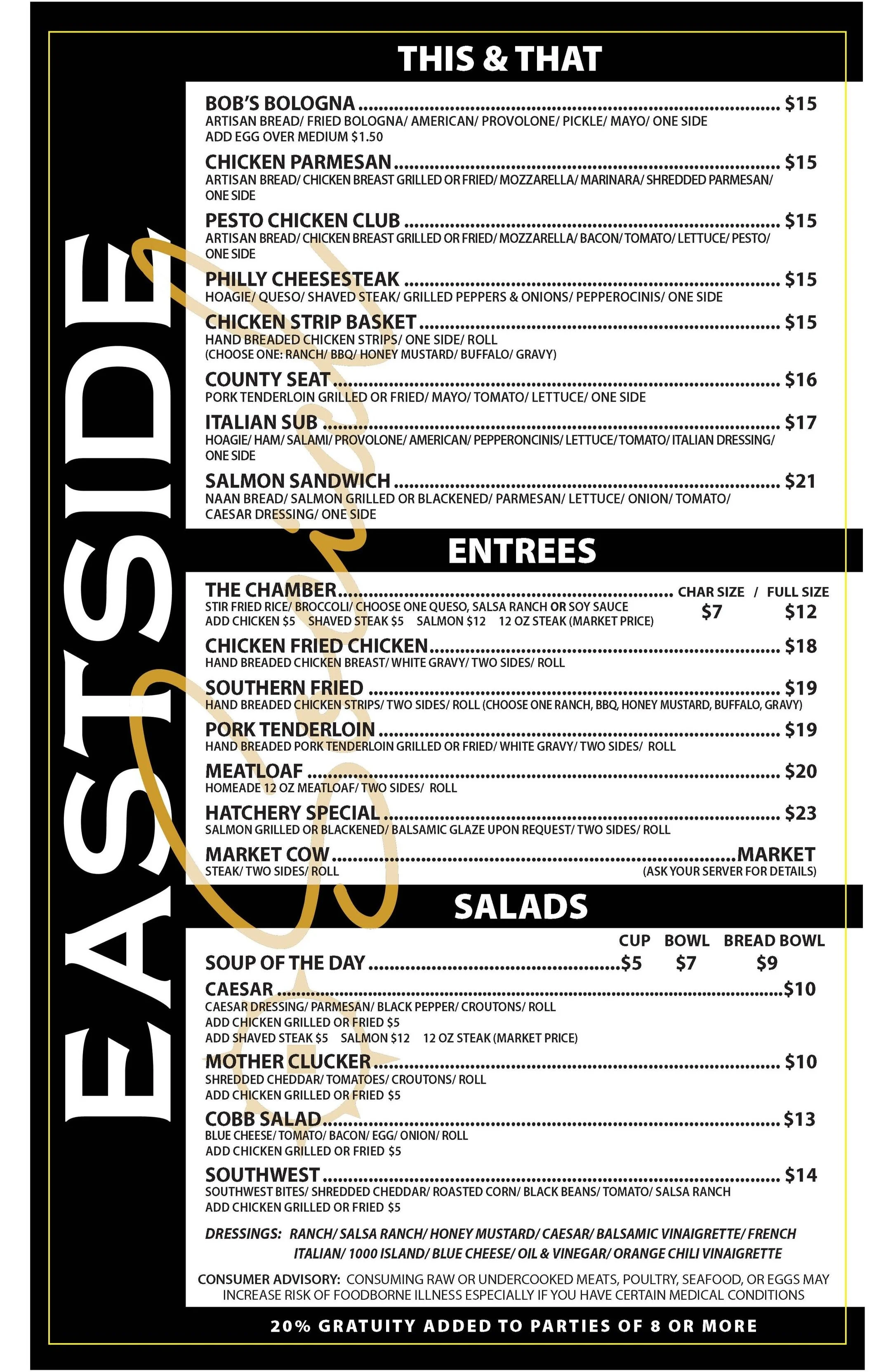 Menu — Eastside Social