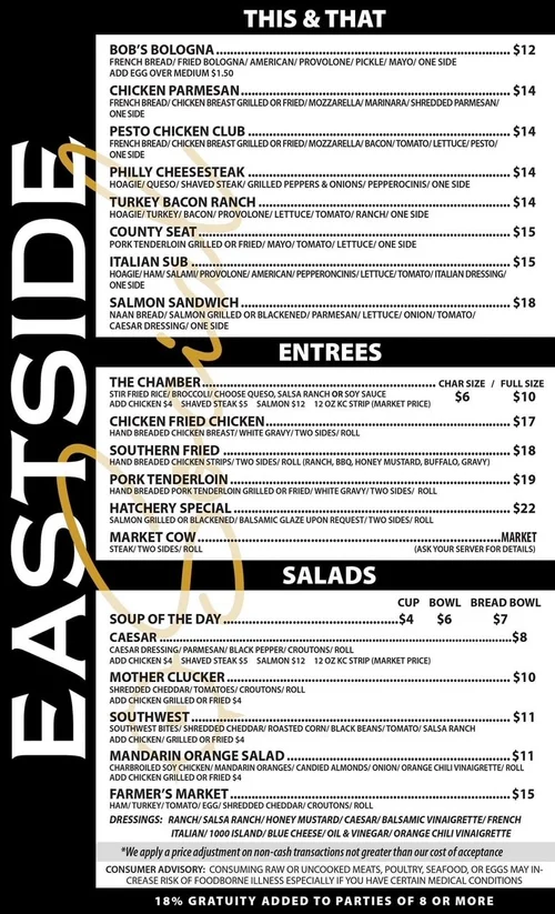 Menu — Eastside Social