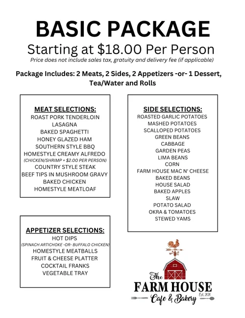 Farmhouse Catering — Farmhouse Cafe & Bakery