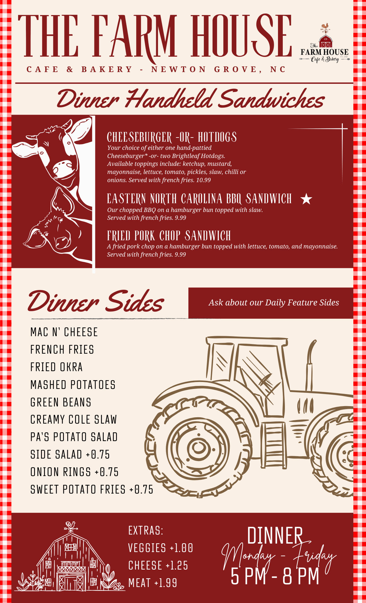 Newton Grove Menu — Farmhouse Cafe & Bakery