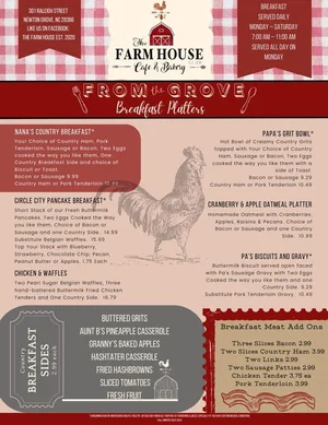Menu — Farmhouse Cafe & Bakery