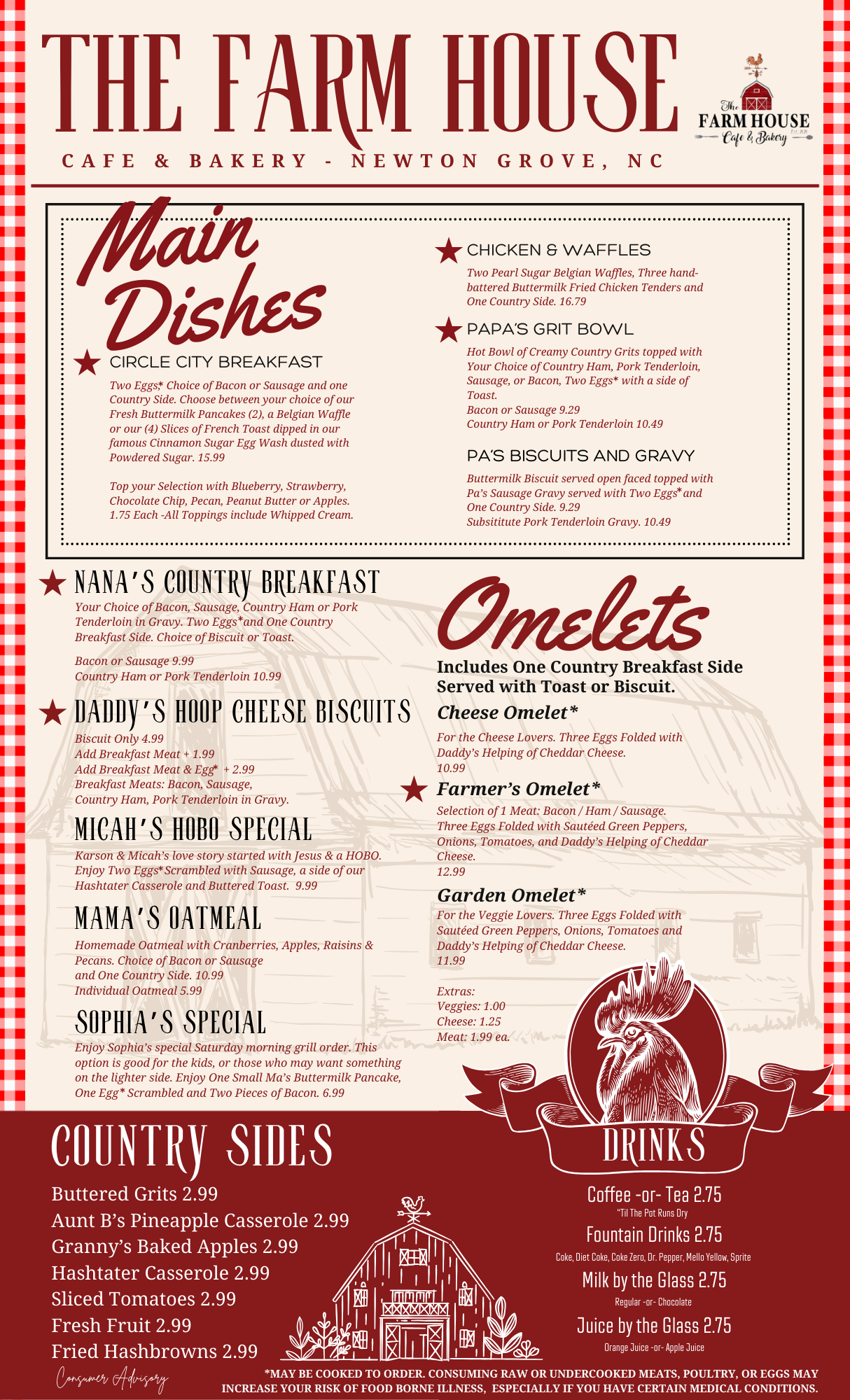 Newton Grove Menu — Farmhouse Cafe & Bakery