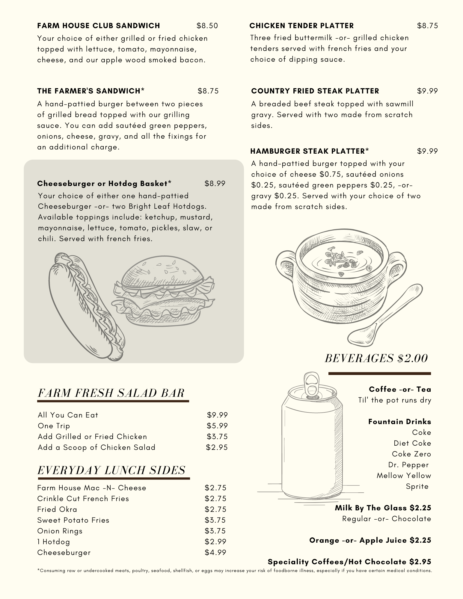 Menu — Farmhouse Cafe & Bakery