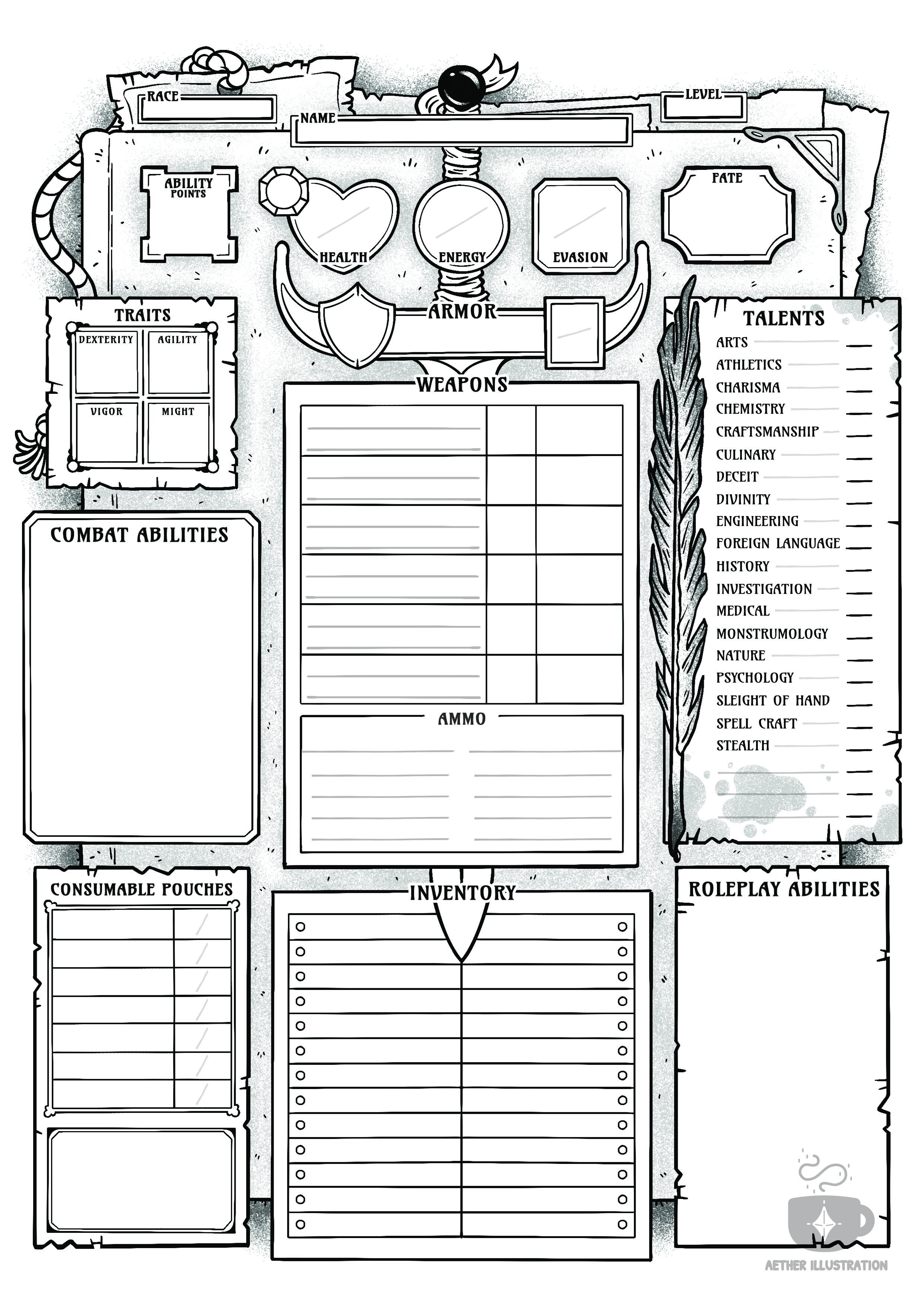 Table Top Rpg — Aether Illustration