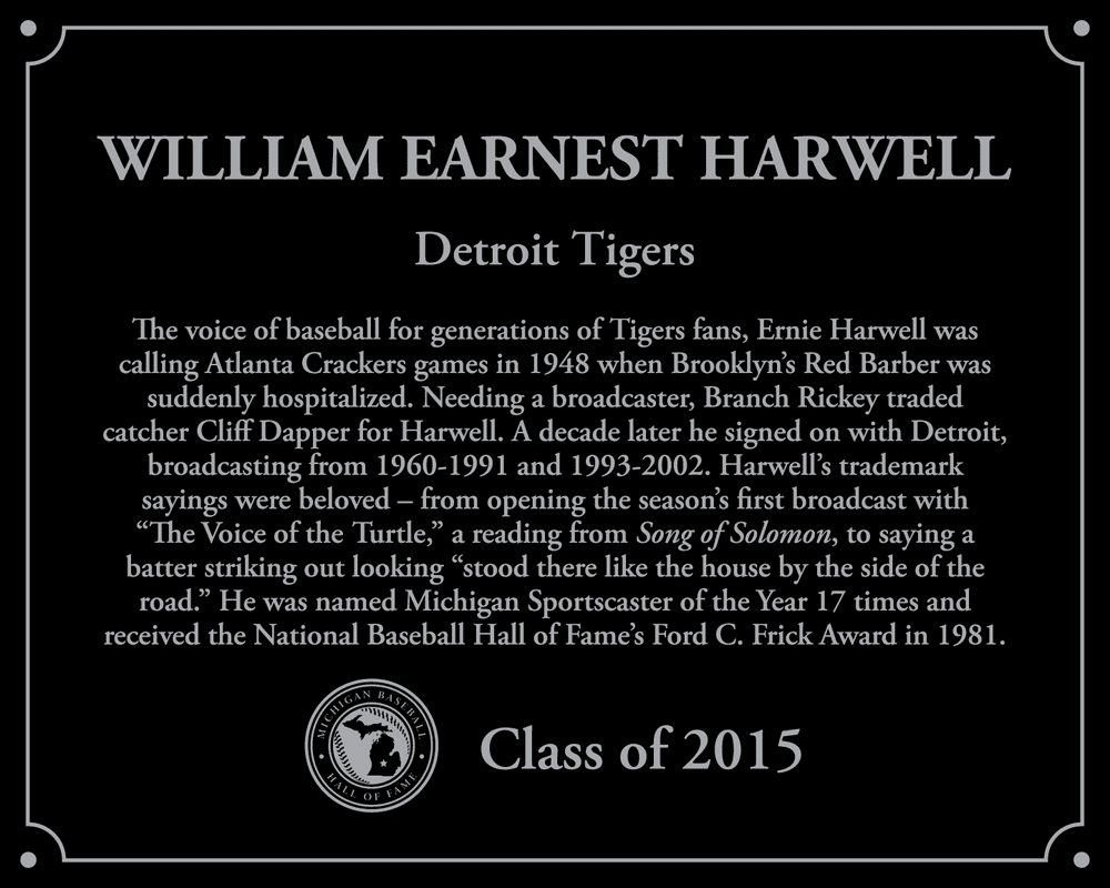 Ernie Harwell — Michigan Baseball Hall of Fame