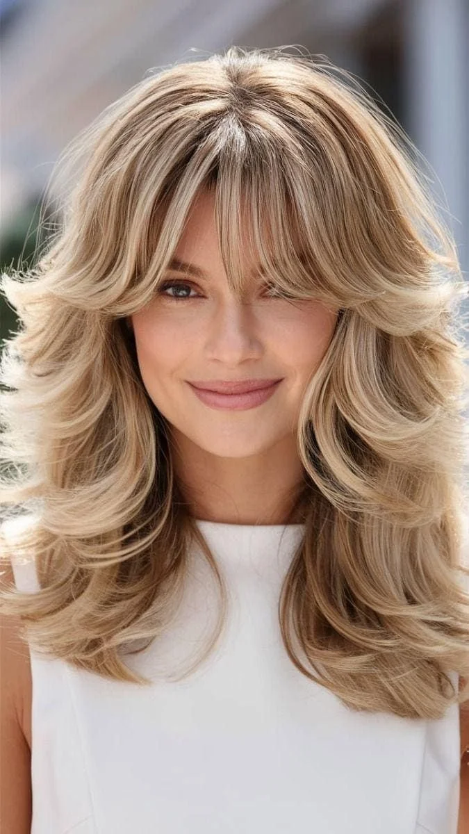13 Long-Layered Haircuts with Bangs You’ll Want to Copy Right Now ...