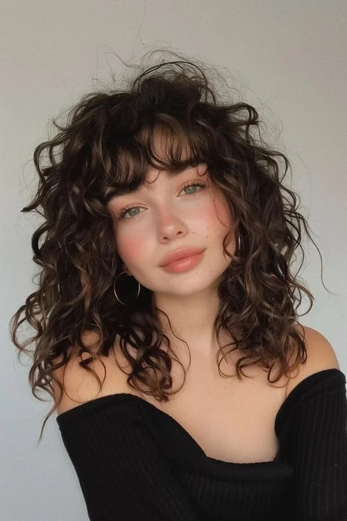 Stunning Medium Curly Haircuts with Bangs That Will Make Heads Turn ...