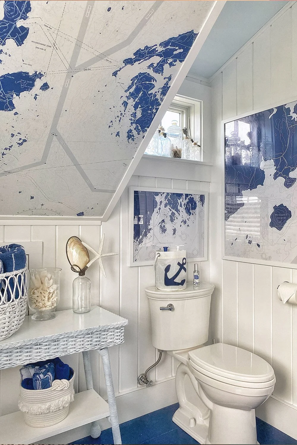 Nautical Bathroom & Powder Room Gallery — Nautical Chart Wallpaper The Original Nautical Chart ...