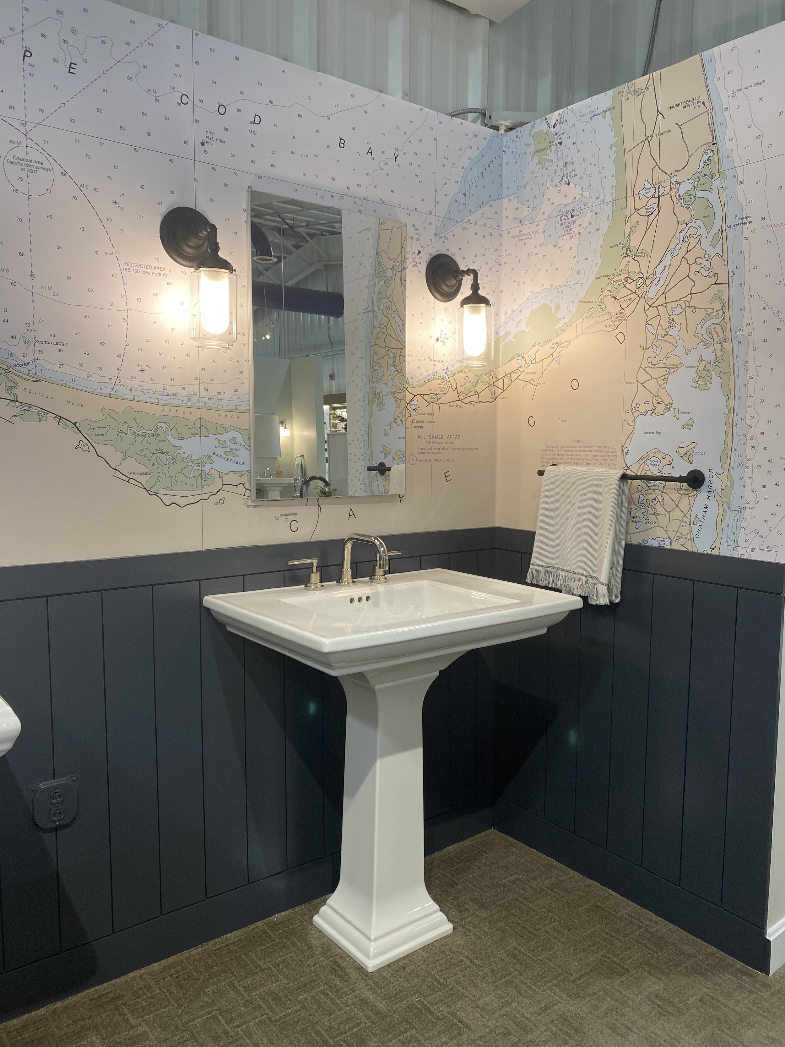 Nautical Chart Wallpaper Snow & Jones Showroom — Nautical Chart ...