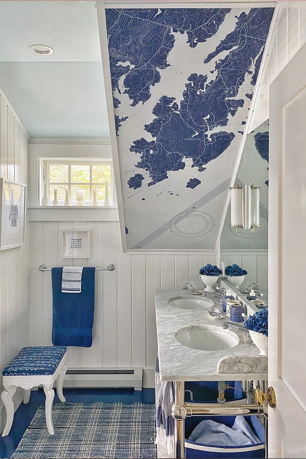 Nautical Bathroom & Powder Room Gallery — Nautical Chart Wallpaper The ...