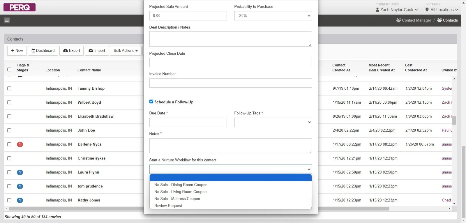 Home Furnishings CRM — PERQ Convert