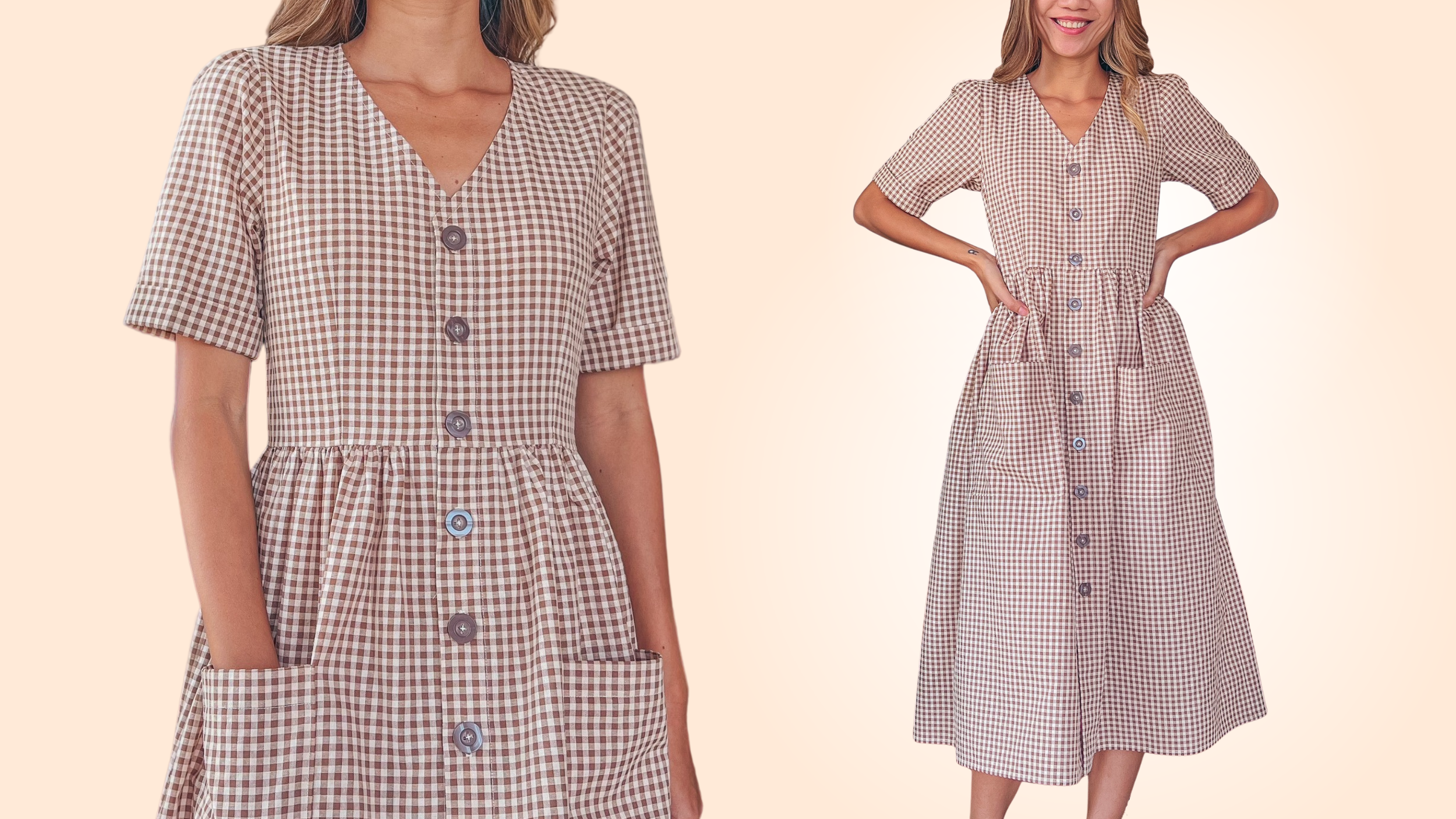 DIY Button down midi dress (with short sleeve and front pocket ...