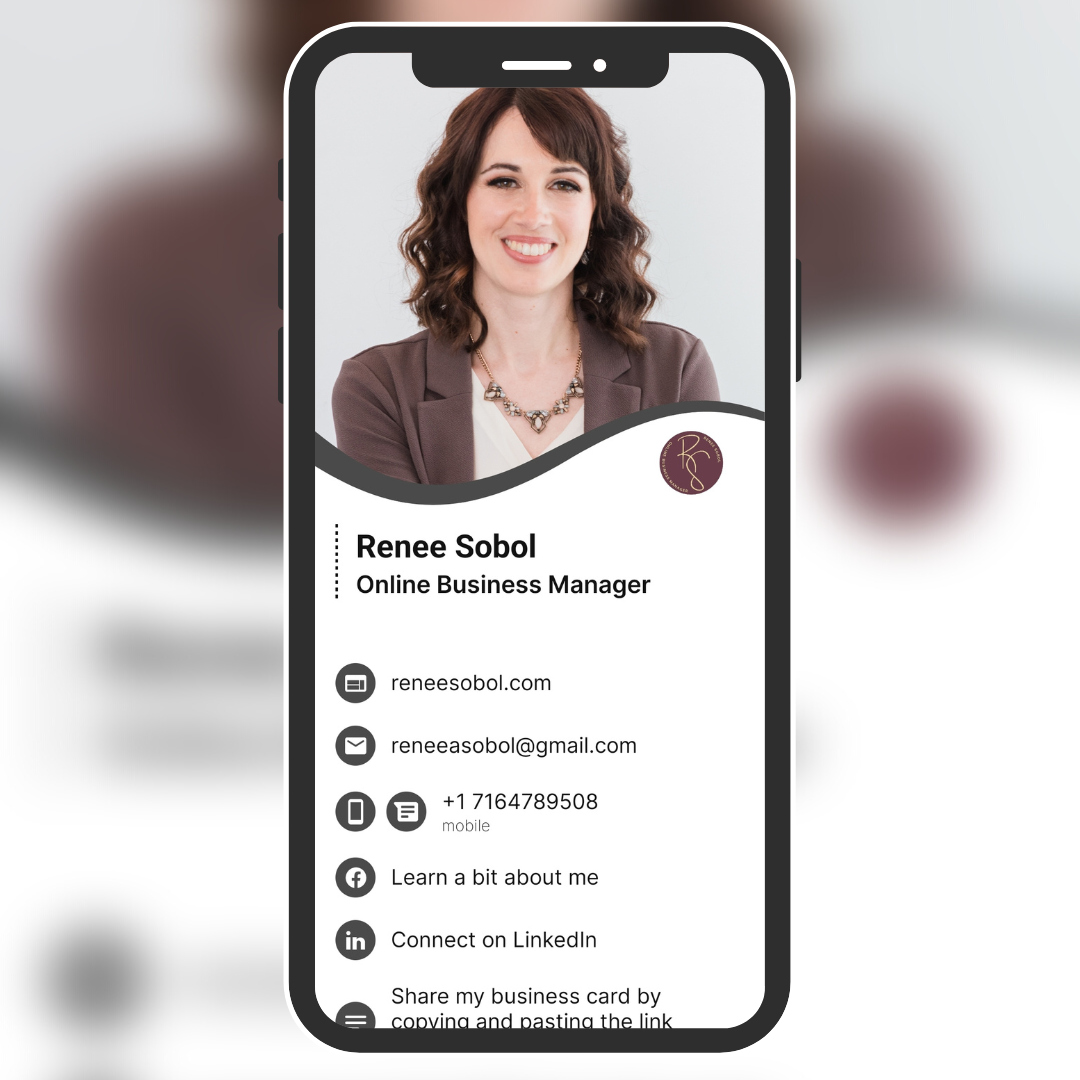 Digital Business Cards — Renee Sobol- Online Business Manager