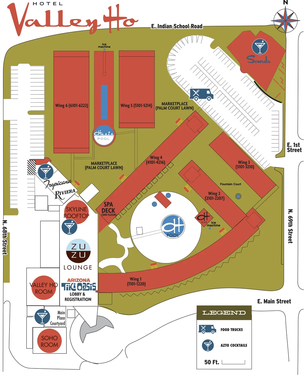Valley Ho Map — Arizona Tiki Oasis