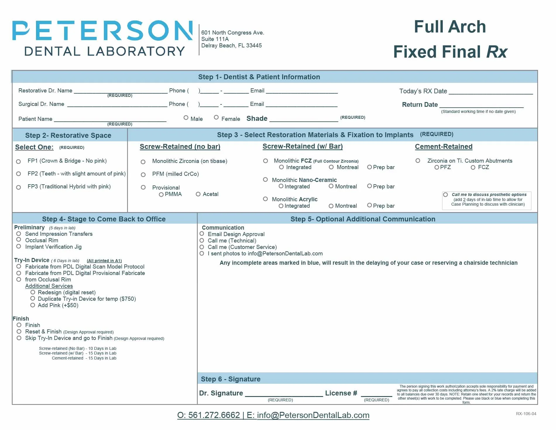 Lab Scripts — Posh Dental Lab