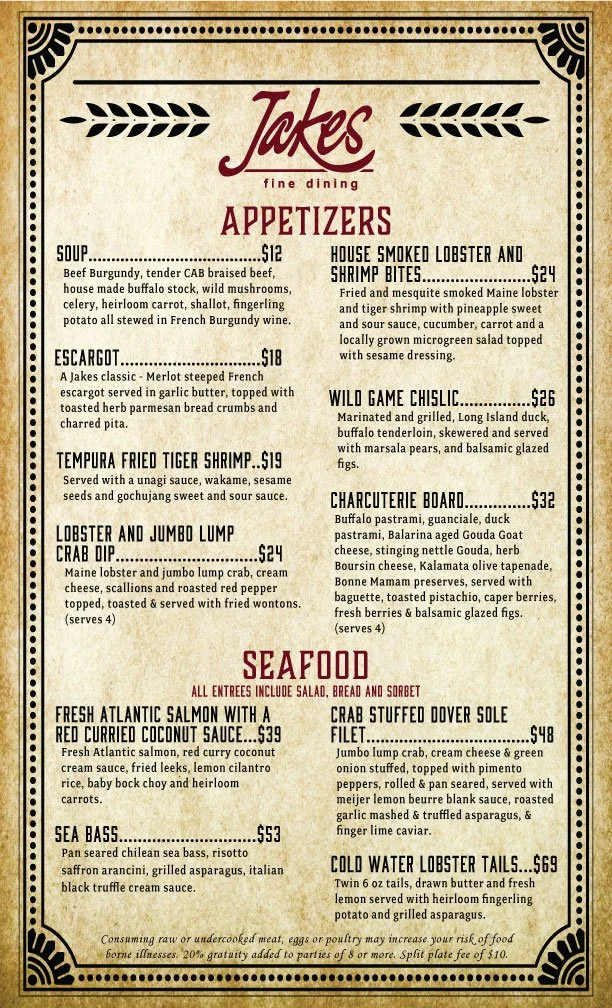 Jakes Fine Dining — Midnight Star