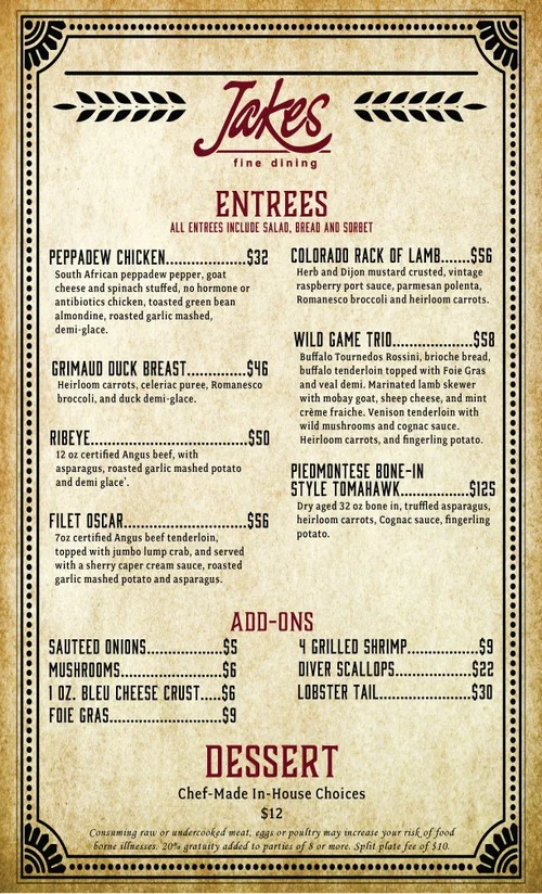 Jakes Fine Dining — Midnight Star