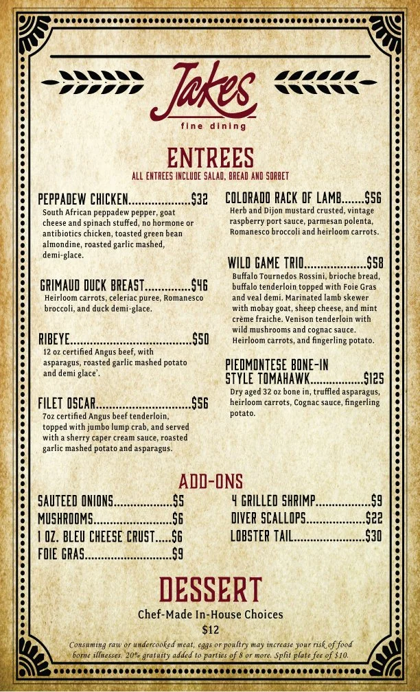 Jakes Fine Dining — Midnight Star