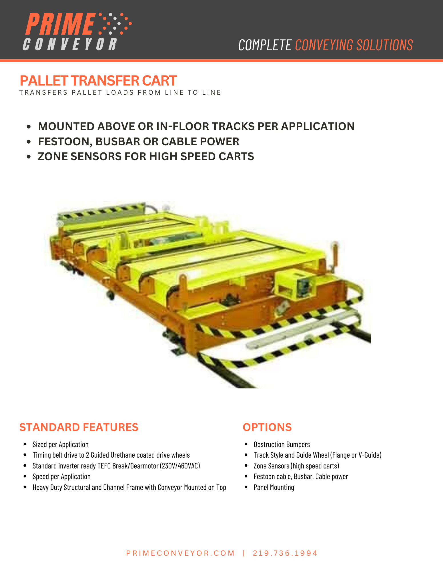 TRANSFER CARTS — Prime Conveyor