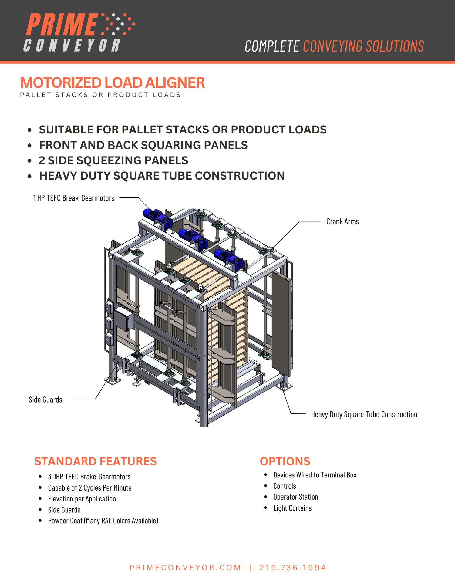 MOTORIZED LOAD ALIGNER — Prime Conveyor