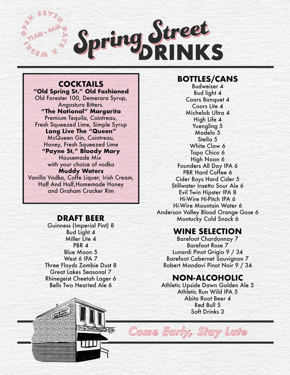 Drinks — SPRING STREET BAR & GRILL