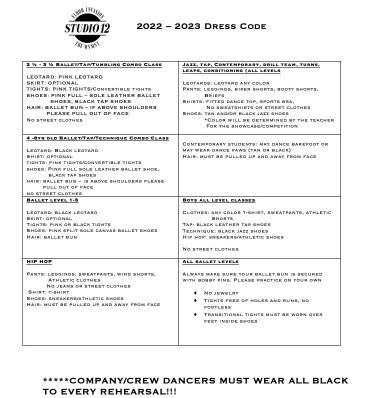 General 2 — Studio 12 Dance Center