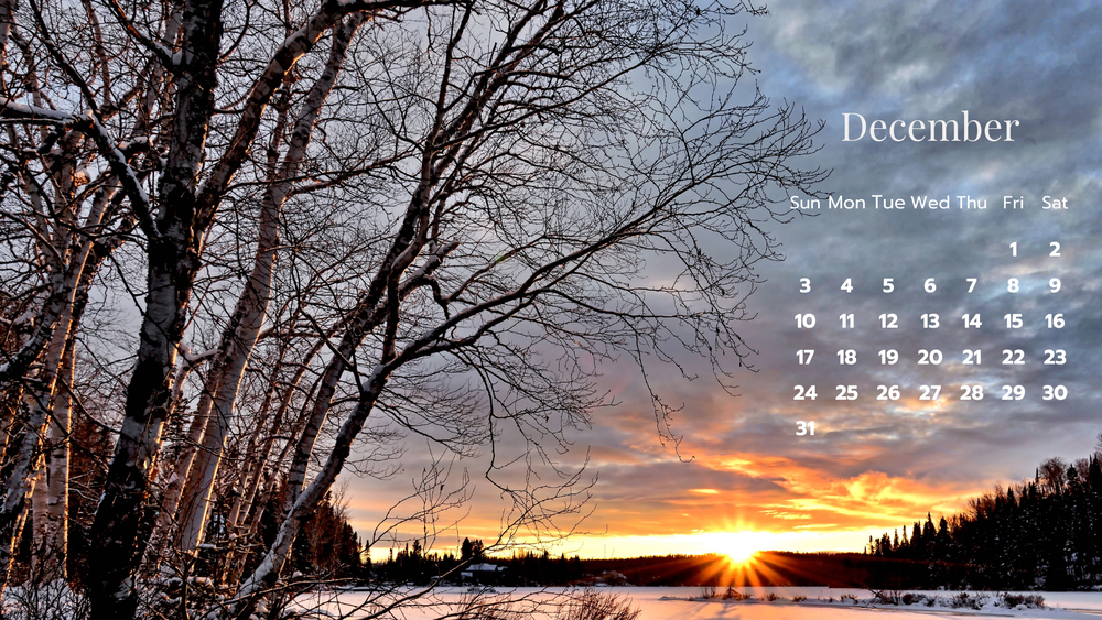 FREE December 2023 Wallpapers — Afterglow Plans