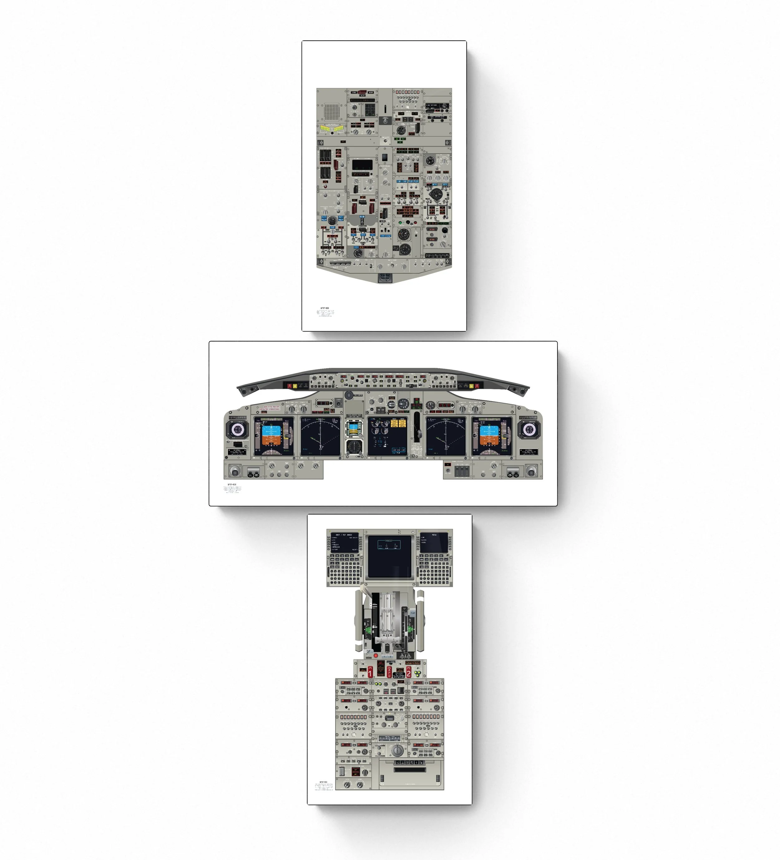 Boeing 737 Cockpit Poster 3 Panel Set — B737 Cockpit Poster A320 ...