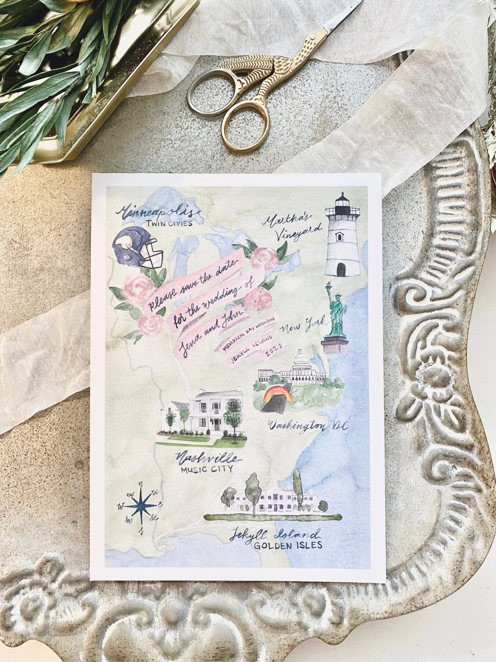 Custom Wedding Maps — JENNY LEMOINE DESIGN
