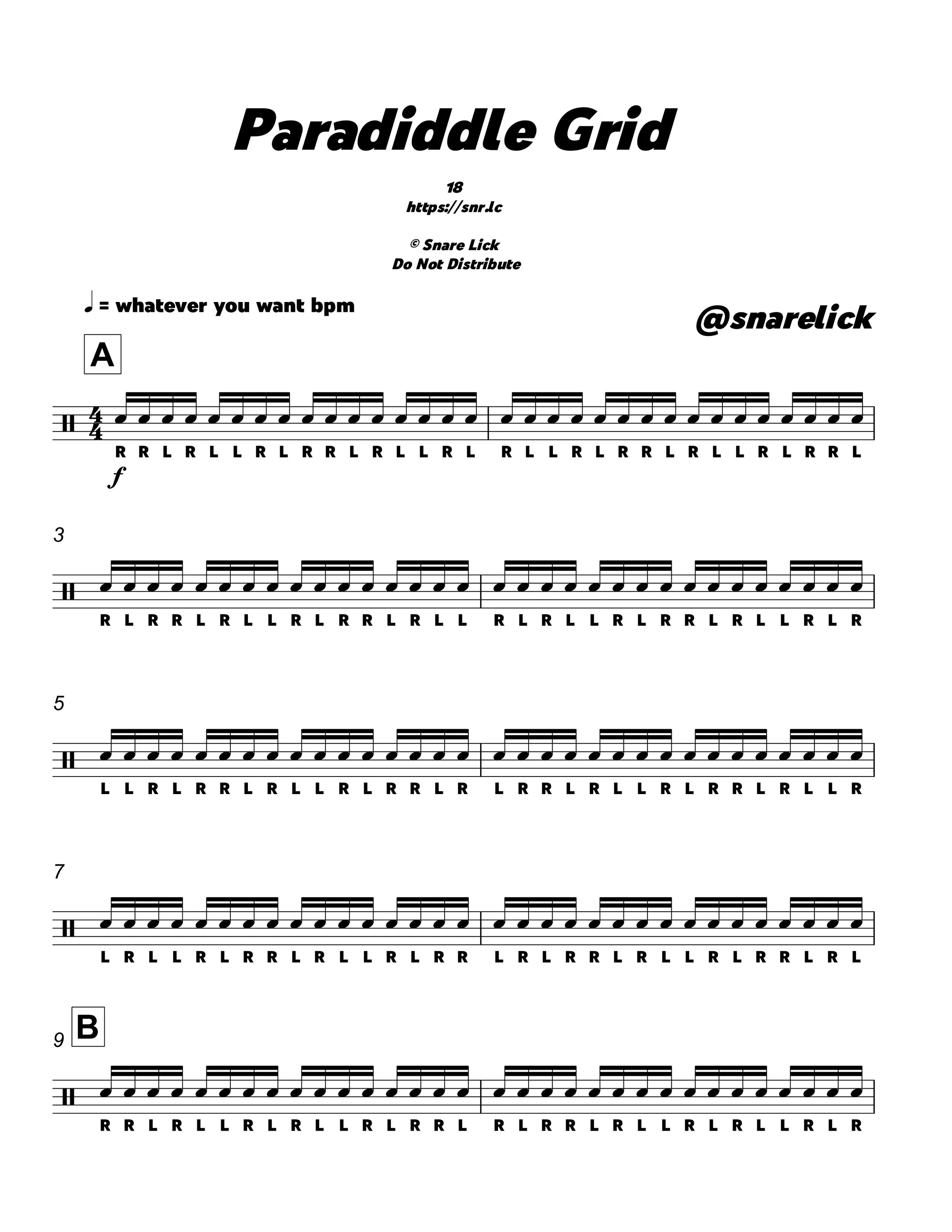 PARADIDDLE GRID — @snarelick