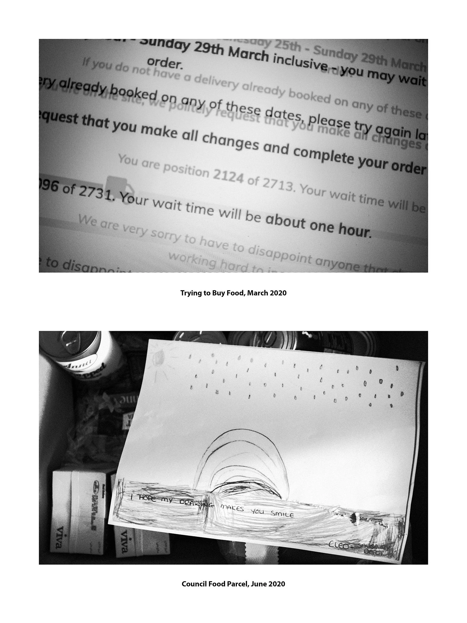 ocado/food parcel — keep clear