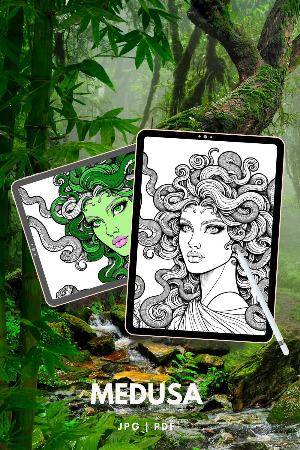 Medusa Coloring Page — Spartan Empire Design