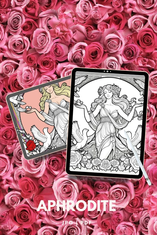 Aphrodite Coloring Page | Spartan Empire Design