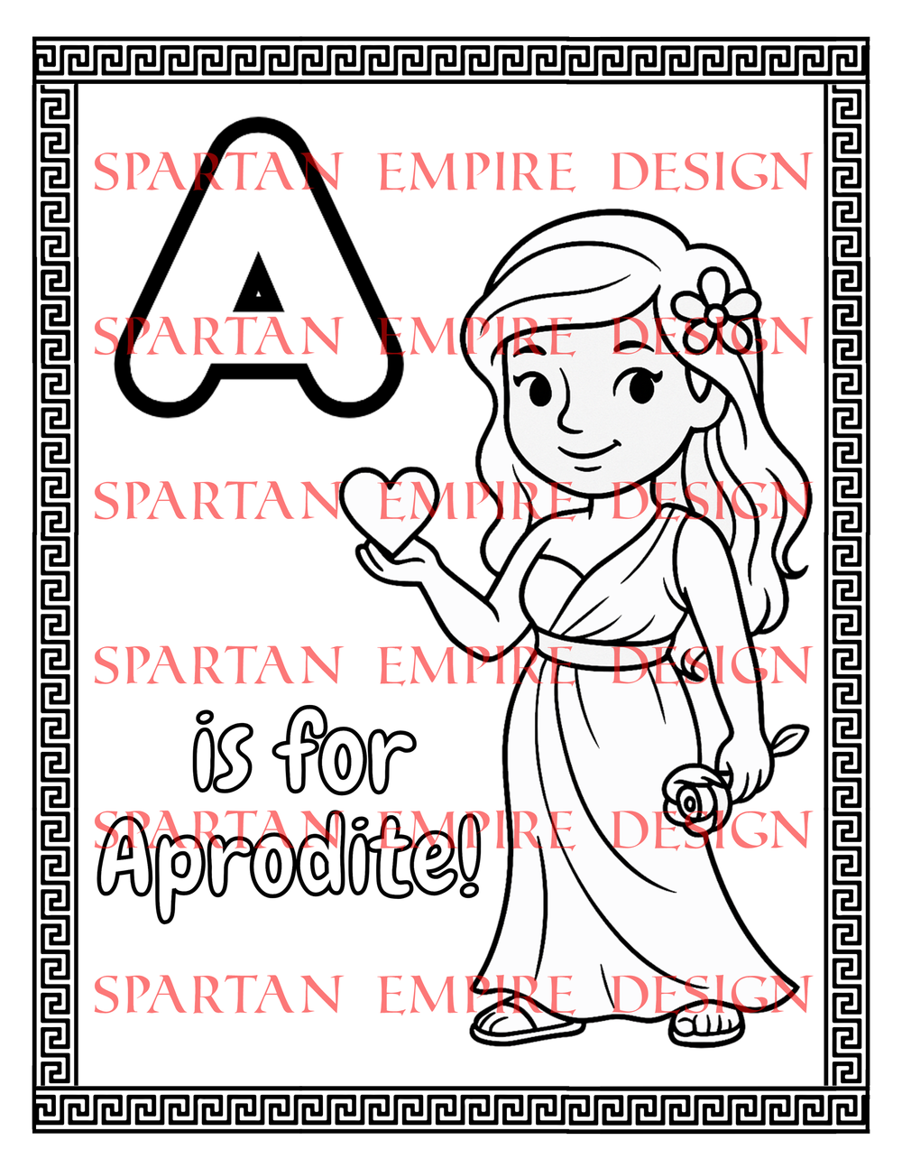 Aphrodite Coloring Page | Spartan Empire Design