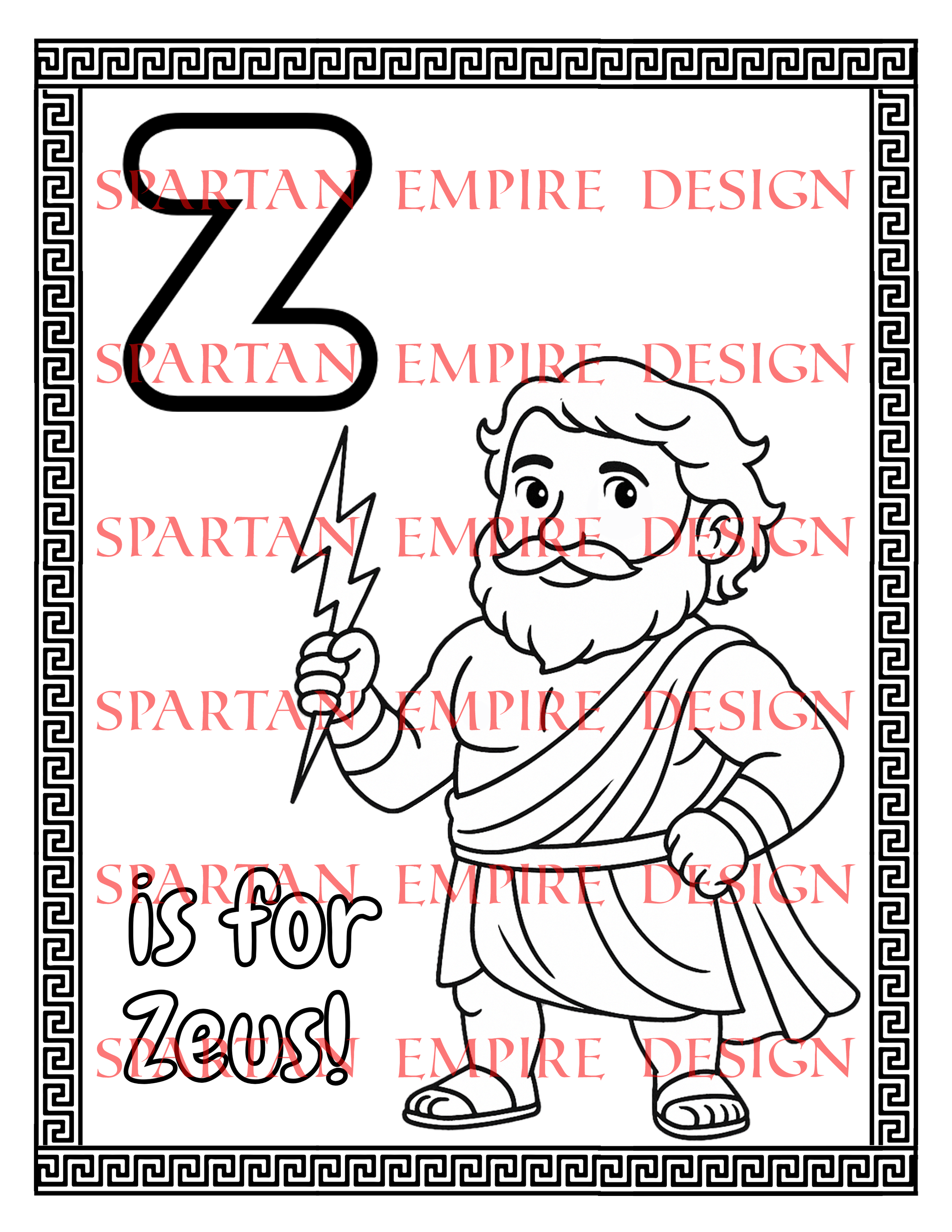 Aphrodite Coloring Page | Spartan Empire Design