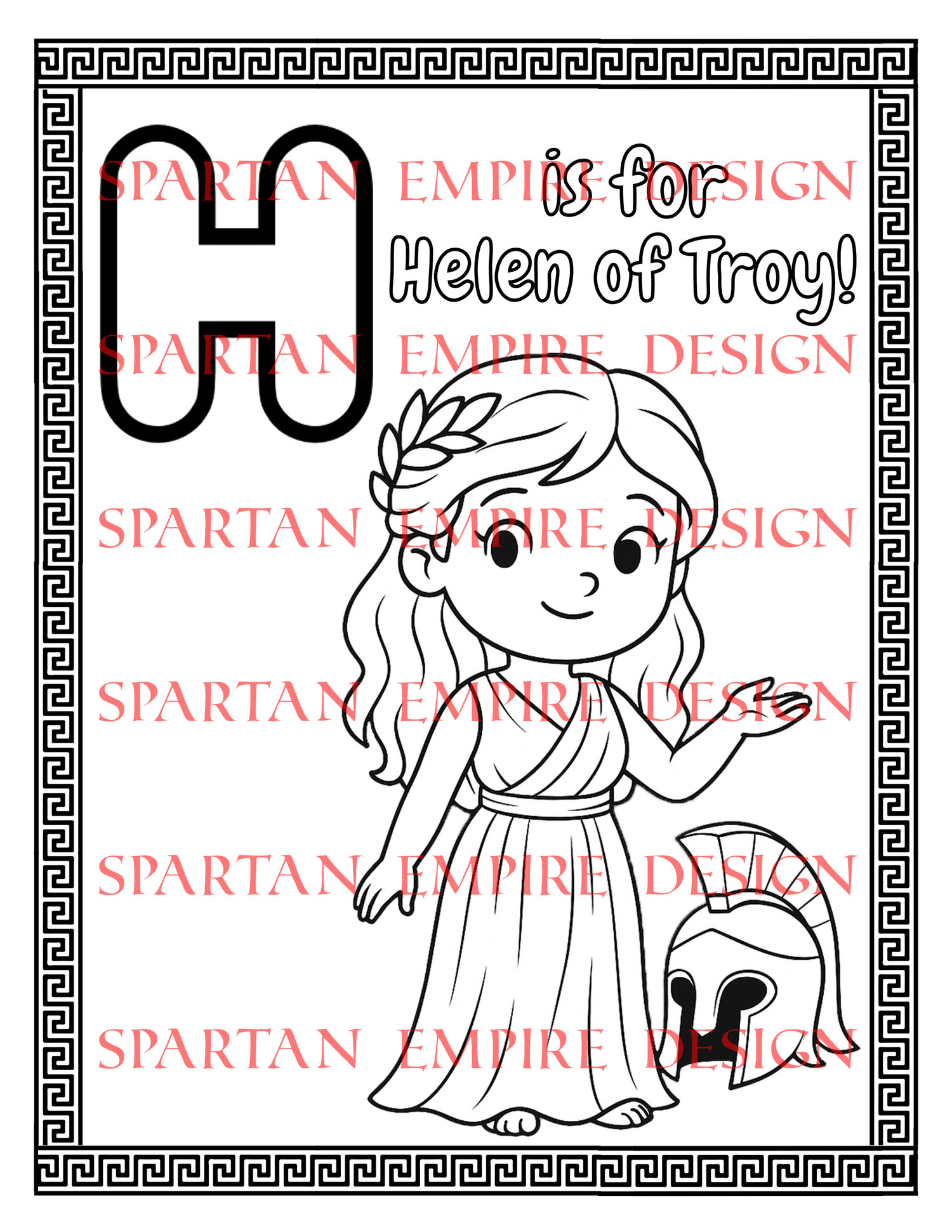 Athena Coloring Page | Spartan Empire Design