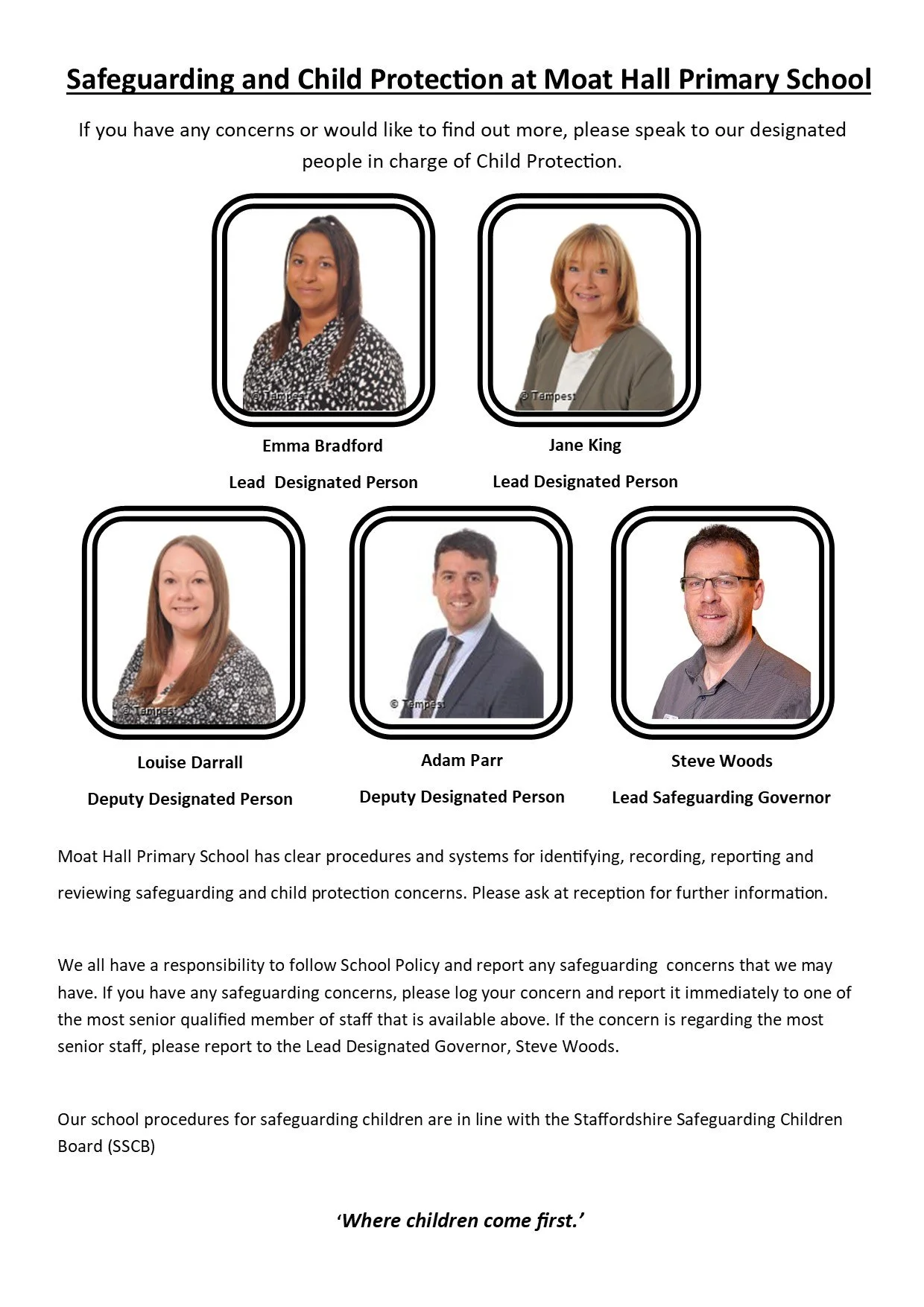 Safeguarding Information — Moat Hall Primary Academy