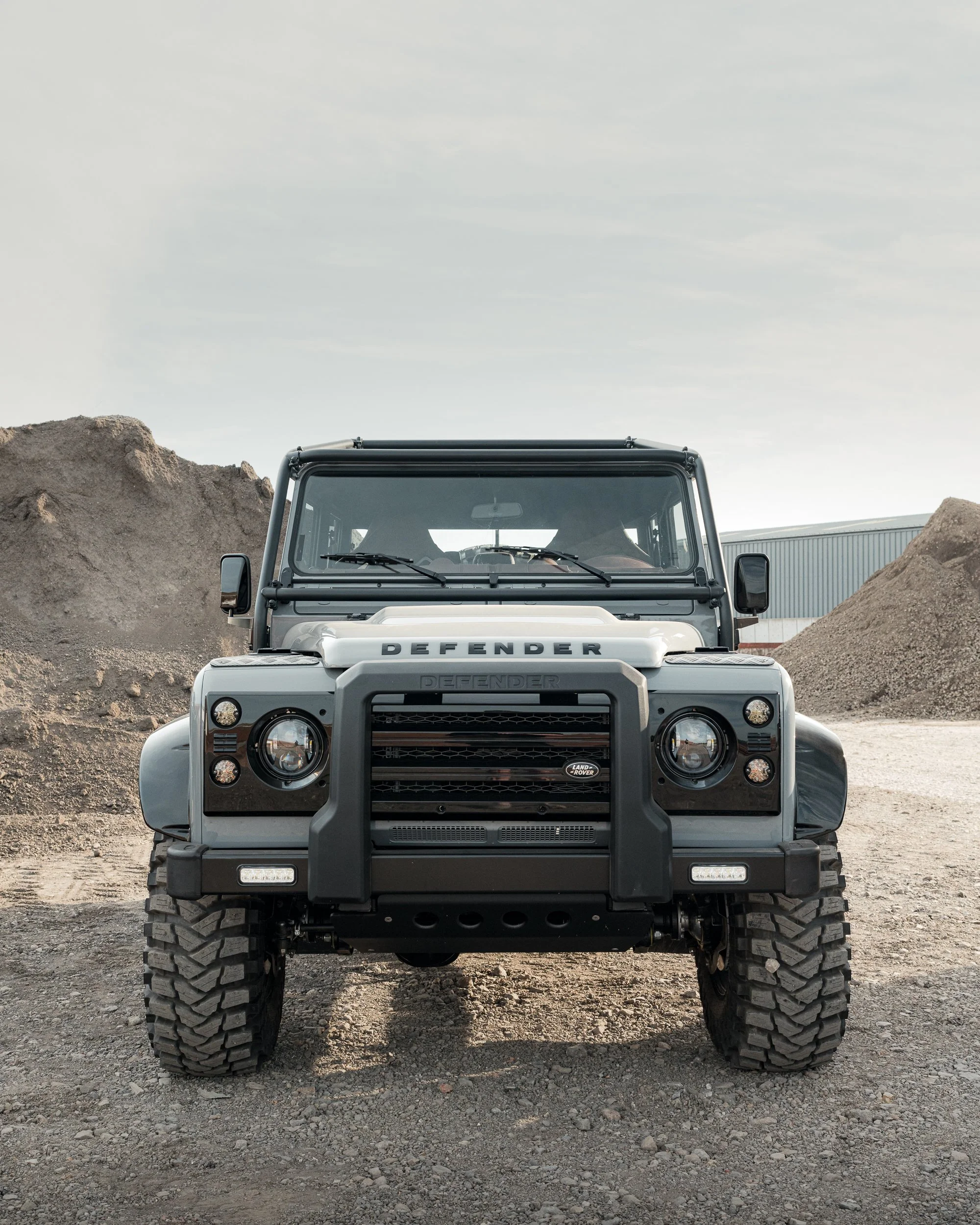 Defender D110 Villain in Nardo Grey — Shoreline Customized Defenders