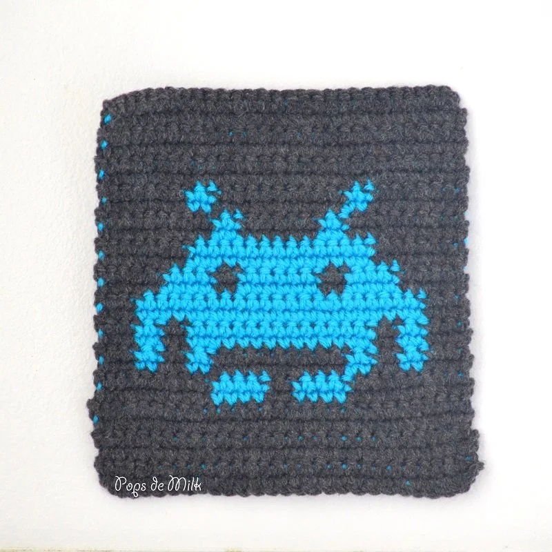 Tapestry Crochet Space Invader — Pops de Milk - Fun and Nerdy Crochet ...